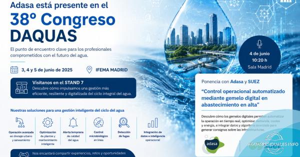 Adasa muestra en el 38º Congreso de DAQUAS tecnologías para optimizar ...